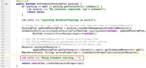 Logging Without Log Output In Heron Cluster Using Aurorascheduler