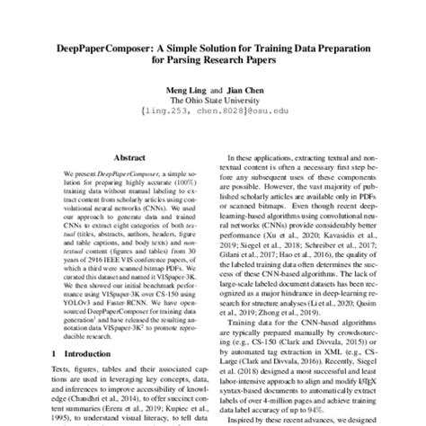 deeppapercomposer a simple solution for training data preparation for parsing research papers
