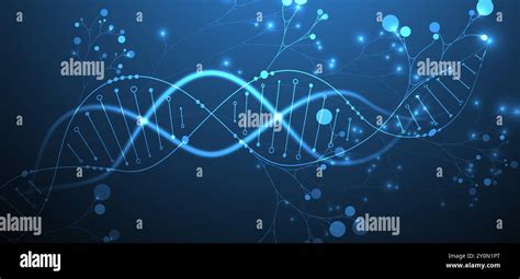 Scientific Medical Background With Abstract Image Of Dna Molecule And Tree Branches Neon Glow