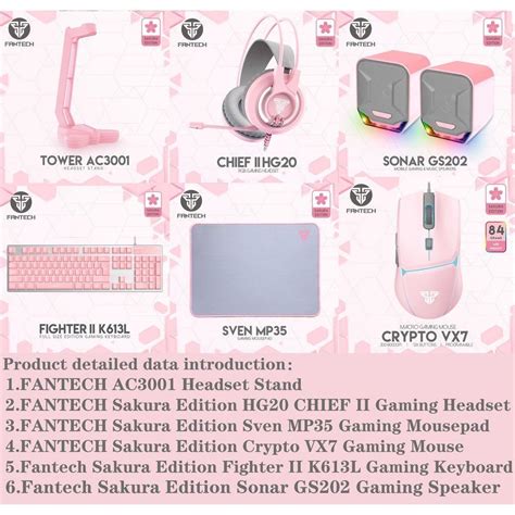 Fantech Sakura Edition Bundle Set Computers And Tech Parts And Accessories Other Accessories On