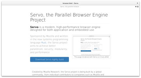 Servo Mozilla Releases First Builds Of Its Next Gen Browser Engine