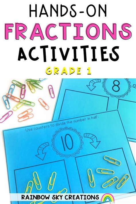 Hands On Fraction Activities Fractions Math Centres Grade 1 Fraction Activities Elementary