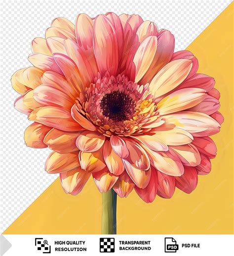 투명한 배경 아름다운 수채화 게르베라 데이지 꽃 클리파트 및 잎 수채화 꽃 요소 수채화꽃 수채화 그림 수채화 제르베라 데리 게르베르 Png 프리미엄 Psd 파일