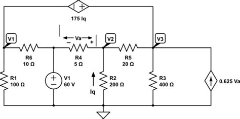 Node Voltage Analysis With Dependent Voltage And Current Sources