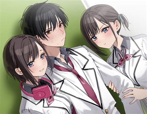 Usami Hikari Usami Chikage And Takayashiki Sakuto Futago Matomete Kanojo Ni Shinai Drawn By