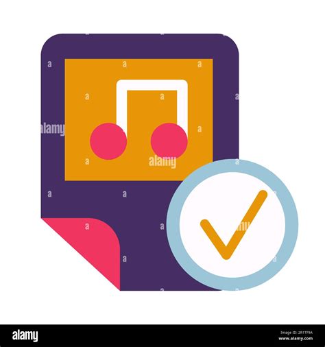 music file playlist checking glyph vector icon flat pictogram