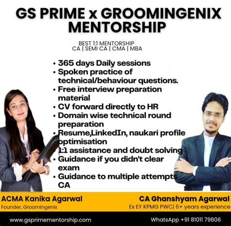 Acma Kanika Agarwal On Linkedin Key Features Of Gs Prime Groomingenix