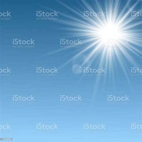 따뜻한 여름 날 햇빛 빔 레이아웃 현실적인 벡터 일러스트 격리 3차원 형태에 대한 스톡 벡터 아트 및 기타 이미지 3차원 형태 계절 광선 Istock