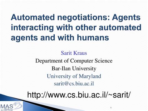 PPT Automated Negotiations Agents Interacting With Other Automated Agents And With Humans