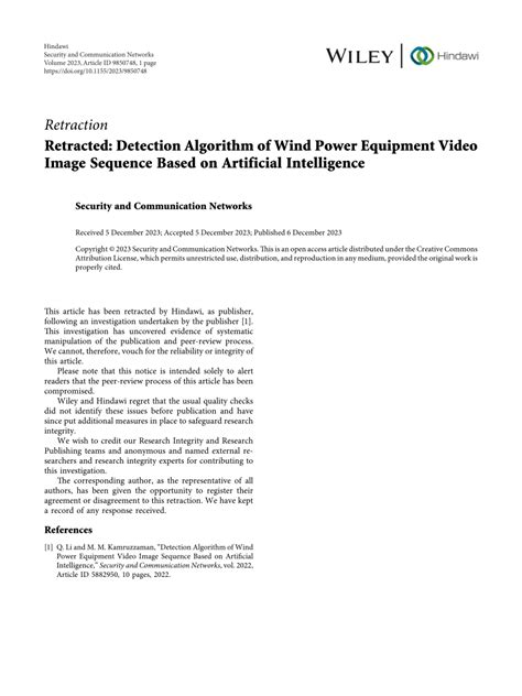 Pdf Retracted Detection Algorithm Of Wind Power Equipment Video
