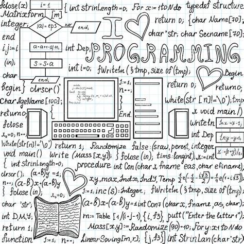 Vector Seamless Pattern I Love Programming With Programming Code
