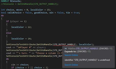 C First Instance Of Stdoutputhandle Identifier Is Undefined