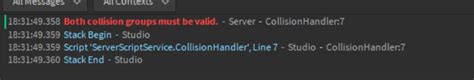 Both Collision Groups Must Be Valid Scripting Support Developer