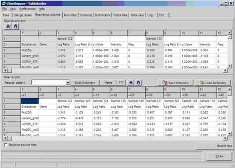 Column Rearrangement The Top Panels Show A Preview Of The Source