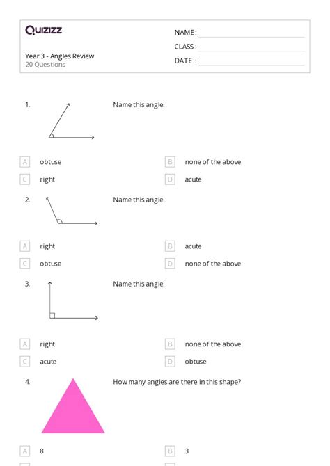50 Measuring Angles Worksheets For 2nd Class On Quizizz Free And Printable