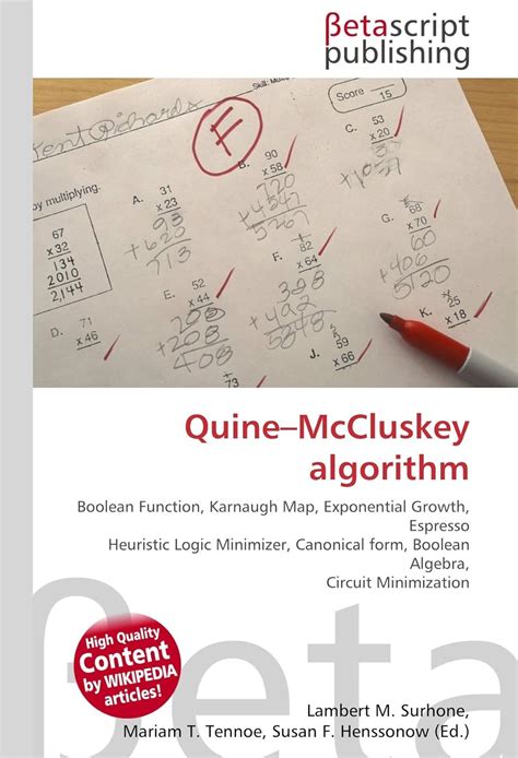 Quinemccluskey Algorithm Boolean Function Karnaugh Map Exponential Growth Espresso