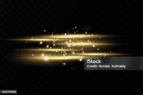 세련 된 황금 빛 효과 빛의 추상 레이저 빔 빛의 혼란 네온 광선 황금 빛 투명 한 어두운 배경에 격리 벡터 그림입니다 Eps 10 빛에 대한 스톡 벡터 아트 및 기타