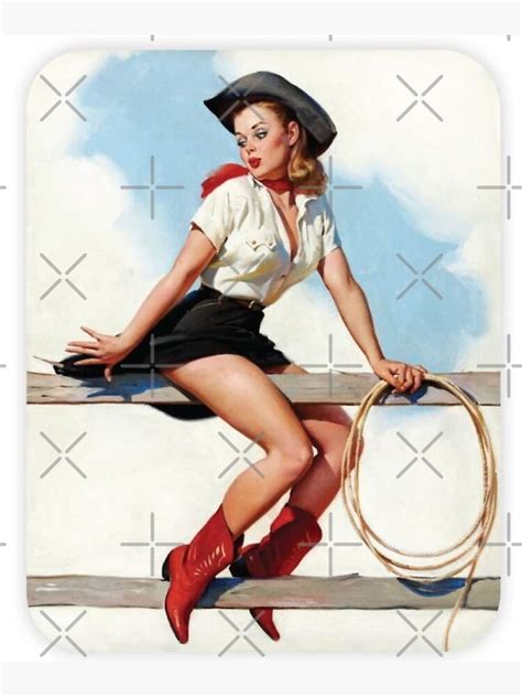 Vintage Pin Up Cowgirl Art Print For Sale By Alexagoodies25 Redbubble