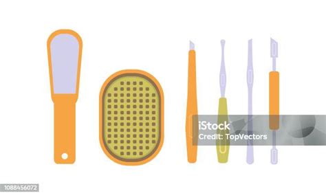 페디큐어 프로시저 도구 손톱 스튜디오 흰색 바탕에 스파 살롱 벡터 일러스트 레이 션에 대 한 디자인 요소 벡터에 대한 스톡 벡터 아트 및 기타 이미지 Istock
