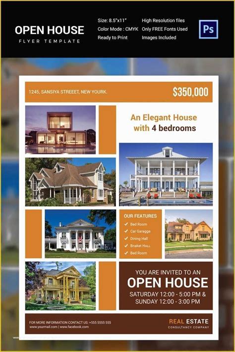 Free Open House Flyer Template Word Of 30 Open House Flyers Printable