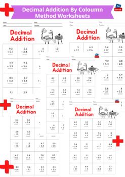 Decimal Addition By Column Method Worksheets By JacobEd TPT