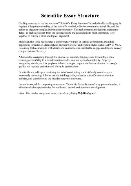 Scientific Essay Structure Pdf