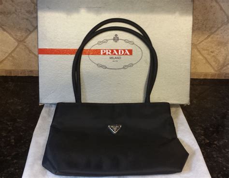 Prada Milano Dal 1913 Shoulder Handbag Tote Nylon Black ~ In Original Box With Dust Cover