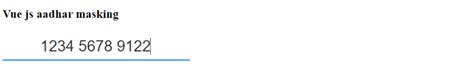 Vue Js Mask Aadhaar Card Input Box Example