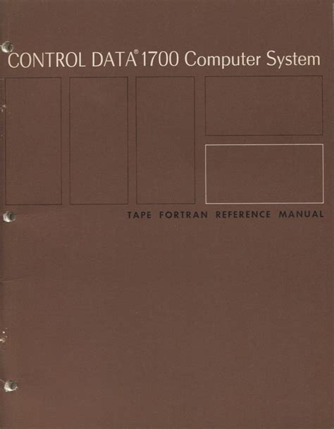 Image Control Data 1700 Computer System Tape Fortran Reference Manual