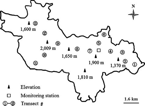 Sketch Map Showing Distribution Of Line Transects Used For Surveys Of