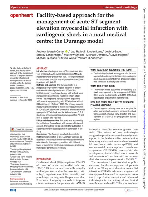 Pdf Facility Based Approach For The Management Of Acute St Segment Elevation Myocardial