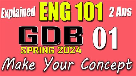 Eng101 Gdb 1 Solution 2024 Eng101 Spring 2024 Gdb Vu Scholar Youtube