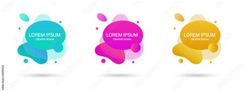 Modern Liquid Irregular Amoeba Blob Shape Abstract Elements Graphic Flat Style Design Fluid