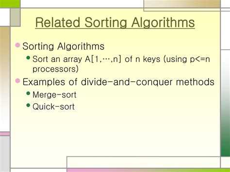 Ppt Parallel Algorithms In Sorting Lecture Notes From Suny Stony Brook Course Powerpoint