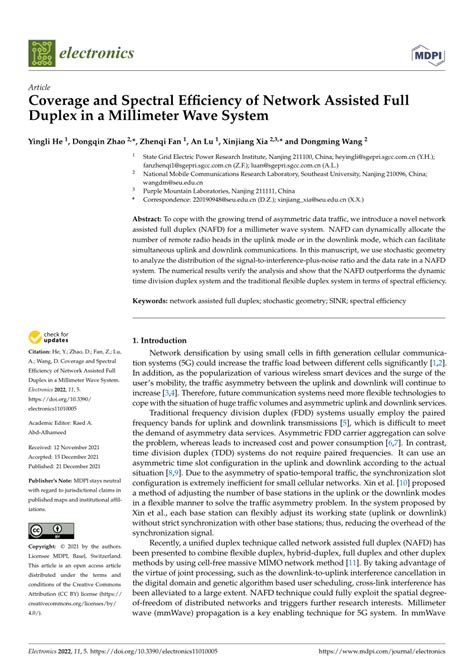 Pdf Coverage And Spectral Efficiency Of Network Assisted Full Duplex