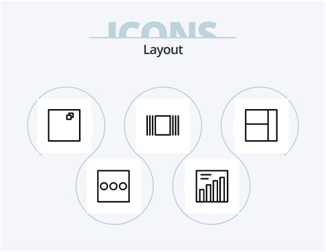 Layout Line Icon Pack 5 Icon Design Grid Wireframe 19217463 Vector