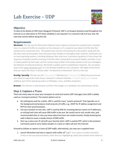 Udp Lab Exercise Wireshark And Network Protocol Analysis