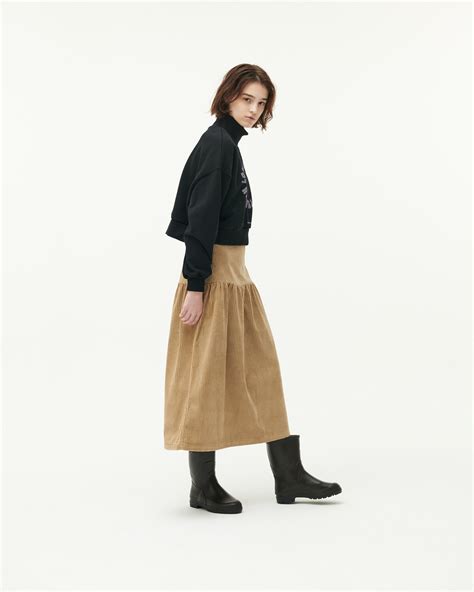 코듀로이 버튼 미디 스커트 오픈플랜 지속가능한 패션