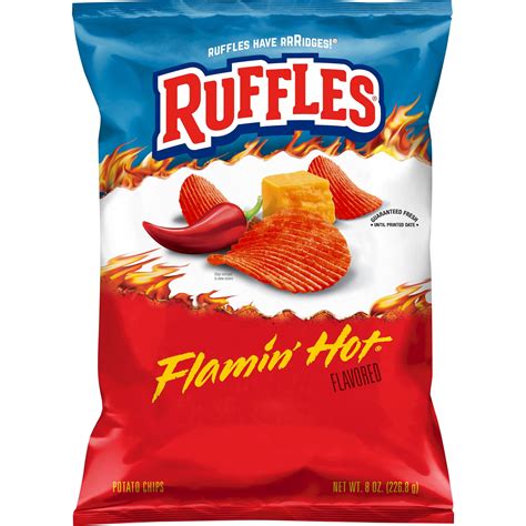 Ruffles Flamin Hot Flavored Potato Snack Chips 80 Oz Bag