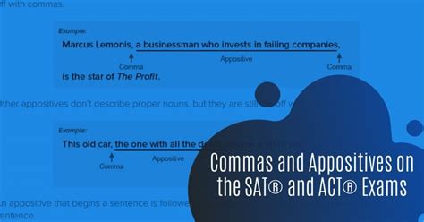 Commas And Appositives On Sat® And Act® Exams