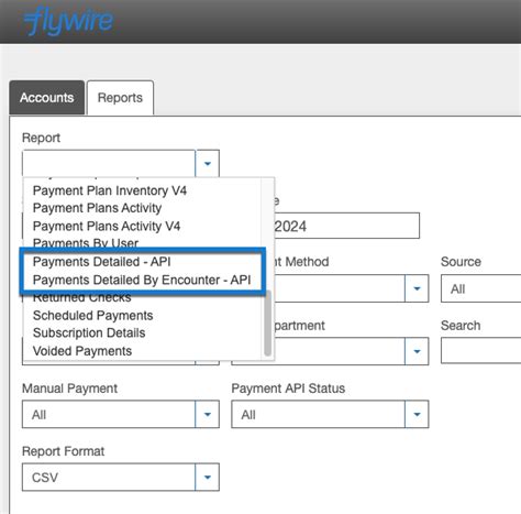 Payments Api Reports Flywire Healthcare