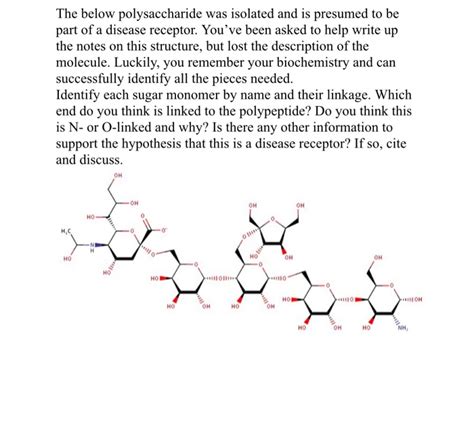 Solved The Below Polysaccharide Was Isolated And Is Presumed