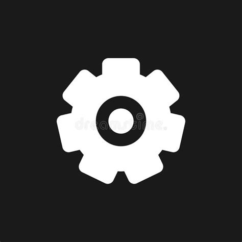 Settings Gear Dark Mode Glyph Ui Icon Stock Vector Illustration Of Vector Element