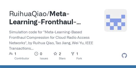 GitHub RuihuaQiao Meta Learning Fronthaul Compression CRAN Simulation Code For Meta Learning