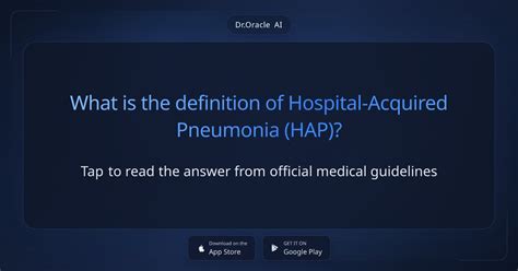 What Is The Definition Of Hospital Acquired Pneumonia Hap