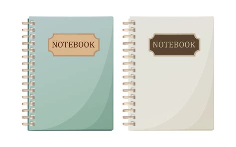 Notebook On Rings For Notes With An Inscription In Green And White Vector Illustration For