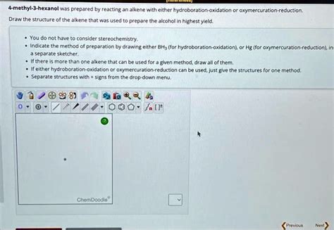 Solved Texts 4 Methyl 3 Hexanol Was Prepared By Reacting An Alkene With Either Hydroboration