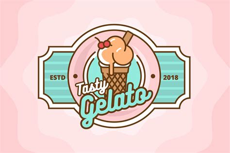 Cute Ice Cream Logo Ice Cream Cartoon Stock Illustrations 99940