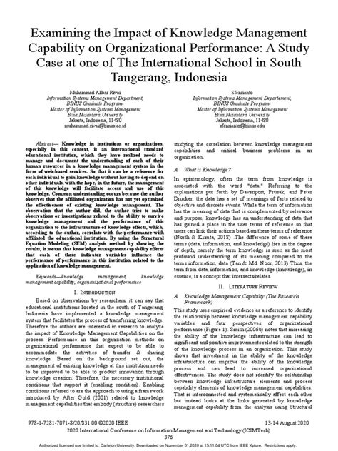 examining the impact of knowledge management pdf
