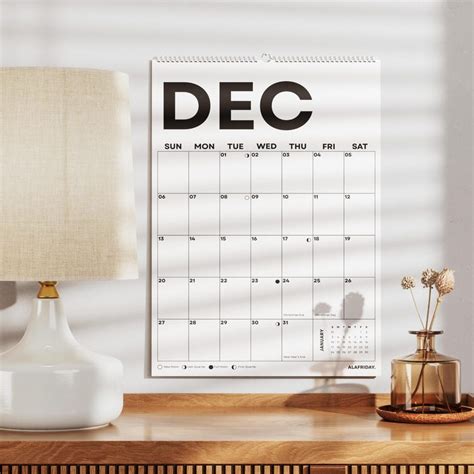 2026 Wall Calendar Minimalist Monthly Planner Recycled Paper Monday